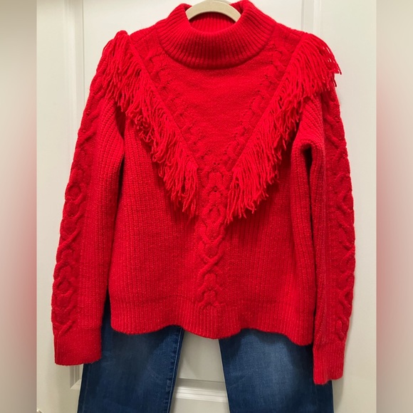 Tuckernuck | Sweaters | Tuckernuck Red Fringe Caswell Sweater Current ...